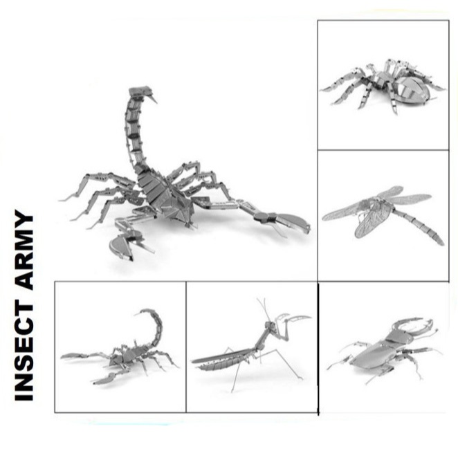 Jual Metal Puzzle 3D INSECT ARMY Nano - Puzzle DIY Miniatur Serangga ...
