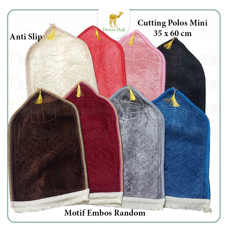 Jual Sajadah Mini 35x60cm Kubah Cutting Polos Embos Kepala Anti Slip ...