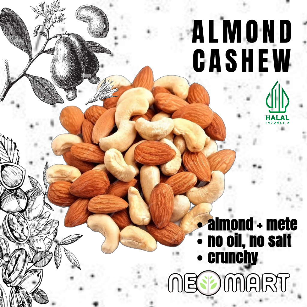Jual Mix Nut Organic Neo 250gr (1/4kg) /Almond Cashew Premium Quality ...