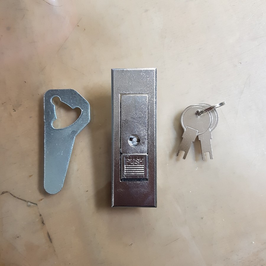 Jual KUNCI TEKAN BOX PANEL LISTRIK + KUNCI KECIL SILVER / PANEL PUSH ...