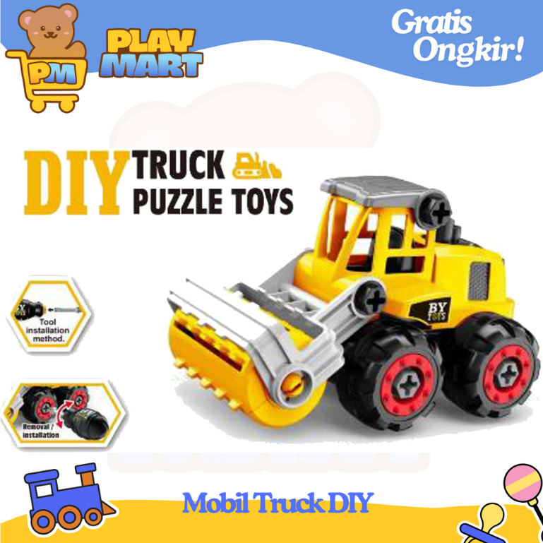 Jual Mainan Anak DIY Mainan Mobil Truck Tractor Mainan Anak Bongkar ...