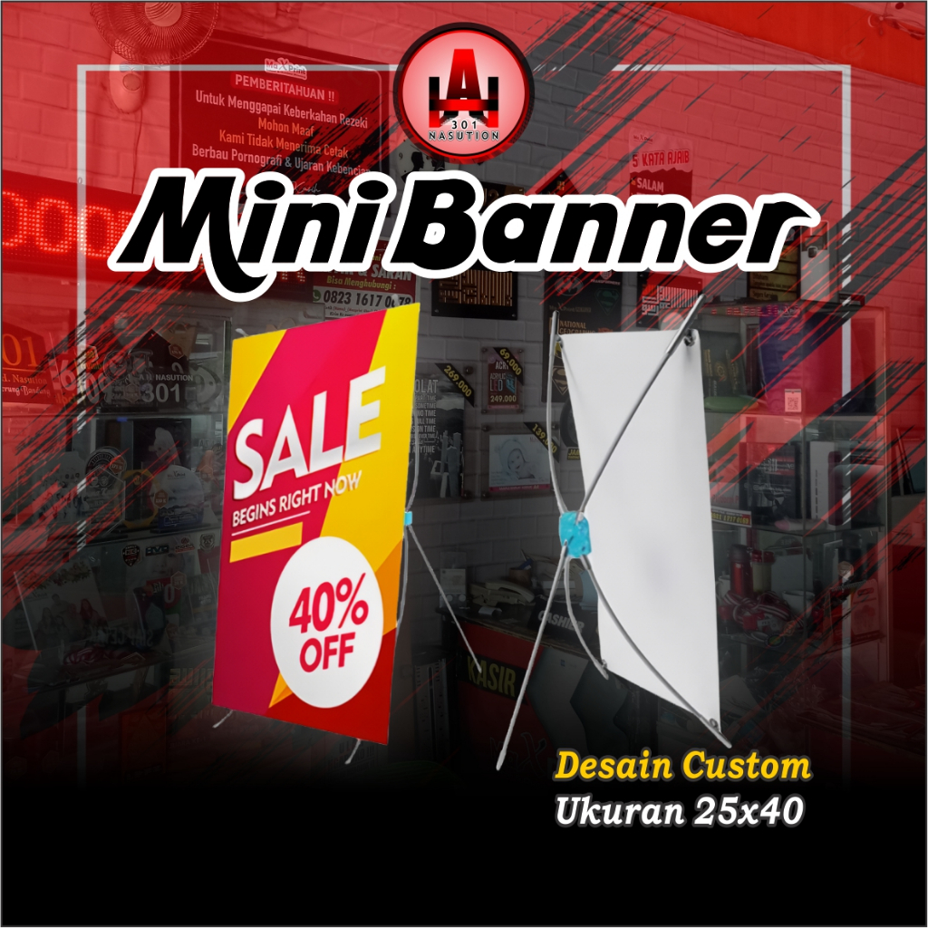 Jual Mini Banner _AP260+LAMINASI(GLOSSY/DOFF) | Shopee Indonesia