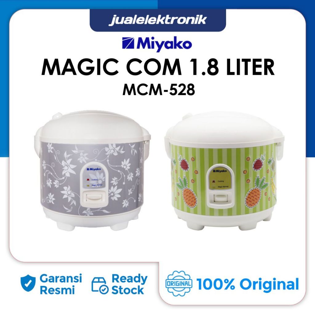 Jual Miyako Magic Com 1.8 Liter 3in1 395 Watt MCM528 Ricecooker Food ...