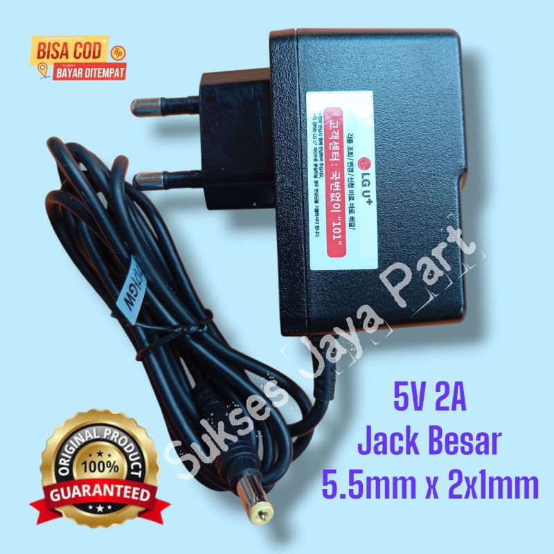 Jual Adaptor 5V 2A Jack Besar Original adaptor STB Adaptor Set Top Box ...
