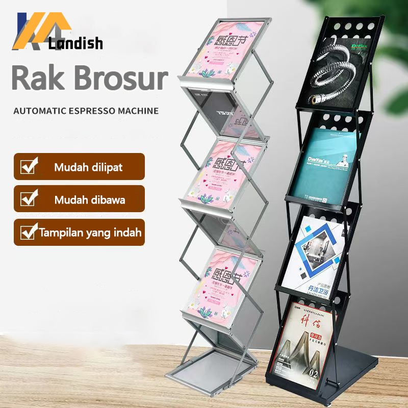 Jual ⚡Ready⚡Rak Brosur Rak Besi/Aluminium Rak Majalah Rak Literatur Rak ...