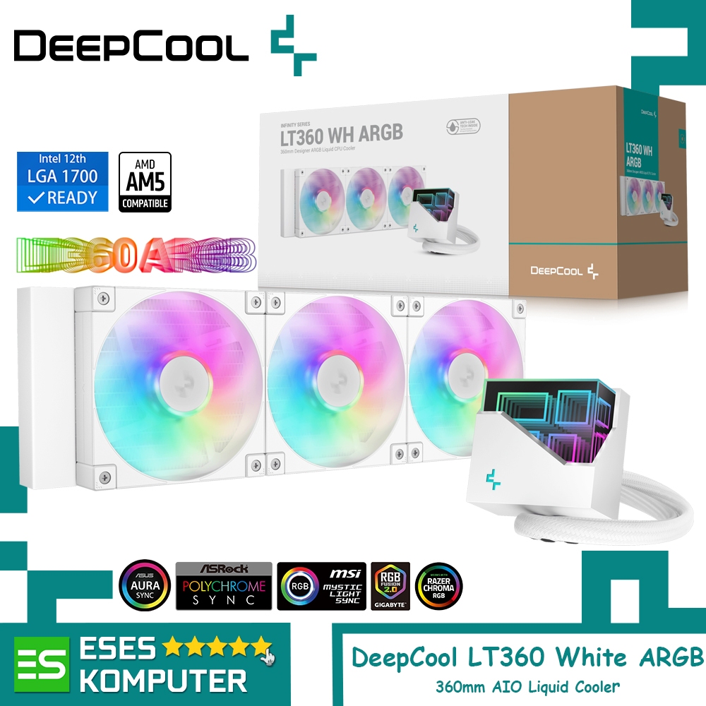 Jual AIO DeepCool LT360 WHITE ARGB | 360mm CPU Liquid Cooler Intel ...