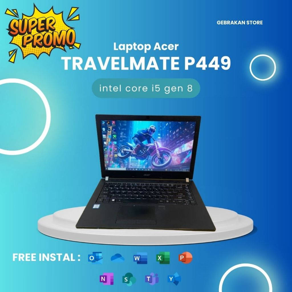 Jual laptop second berkualitas original acer travelmate p449 Ram 8 SSD 256 GB intel core i5 gen ...