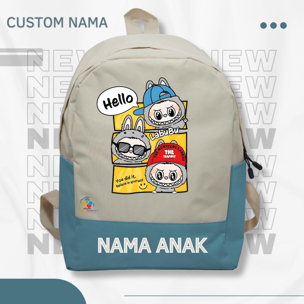 Jual Tas Ransel Backpack Anak Karakter Labubu - Tas backpack Sekolah Anak SD TK (FREE NAMA ...