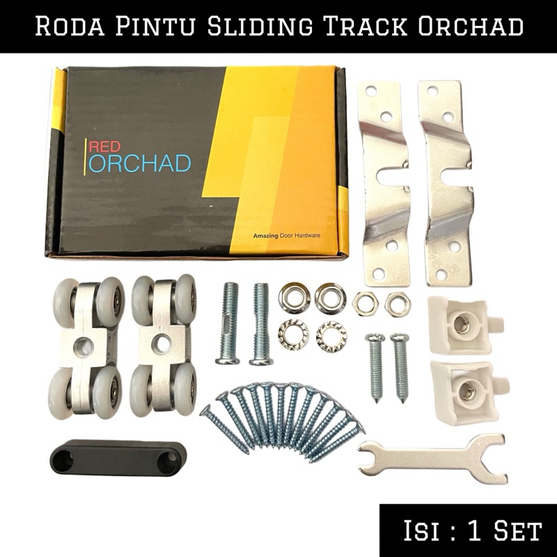Jual [ 1 Set ] Roda Pintu Sliding Orchad | Roda Sliding Track 1 Set ...