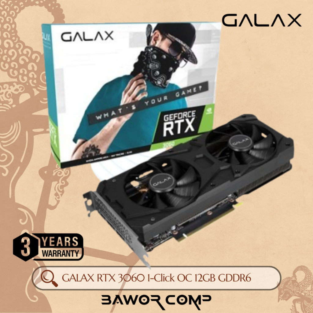 Jual GALAX Geforce RTX 3060 1-Click OC 12GB GDDR6 - VGA Card RTX3060 ...