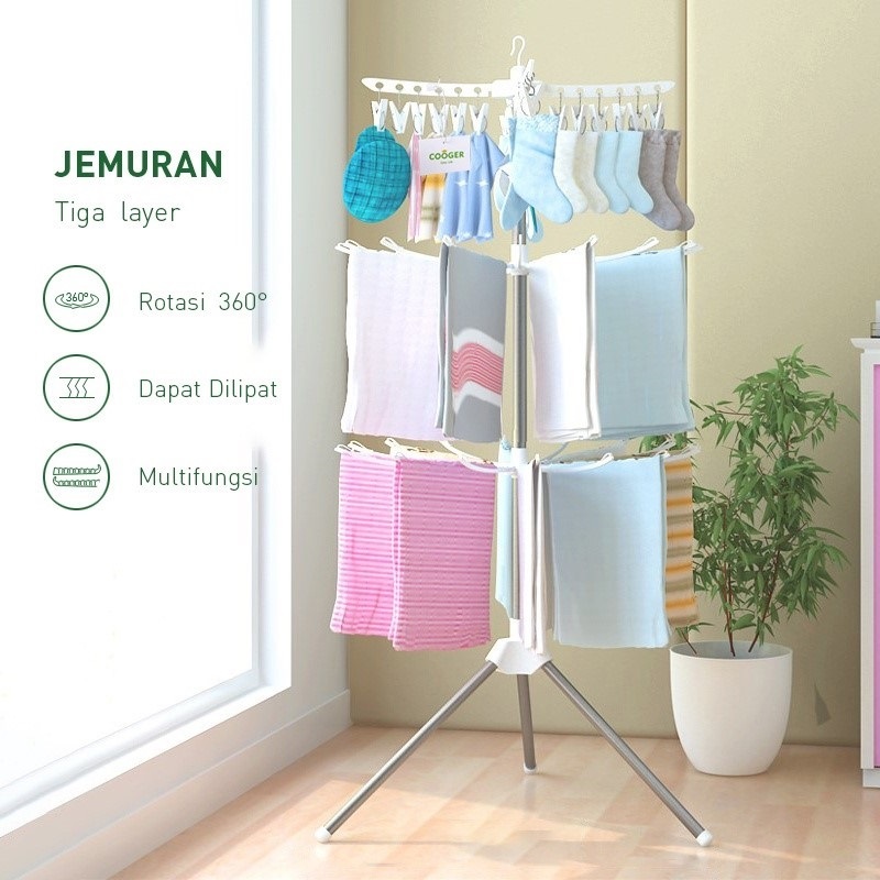 Jual Jemuran Menara Rak Jemuran Baju Lipat Rak Susun Handuk Foldable ...