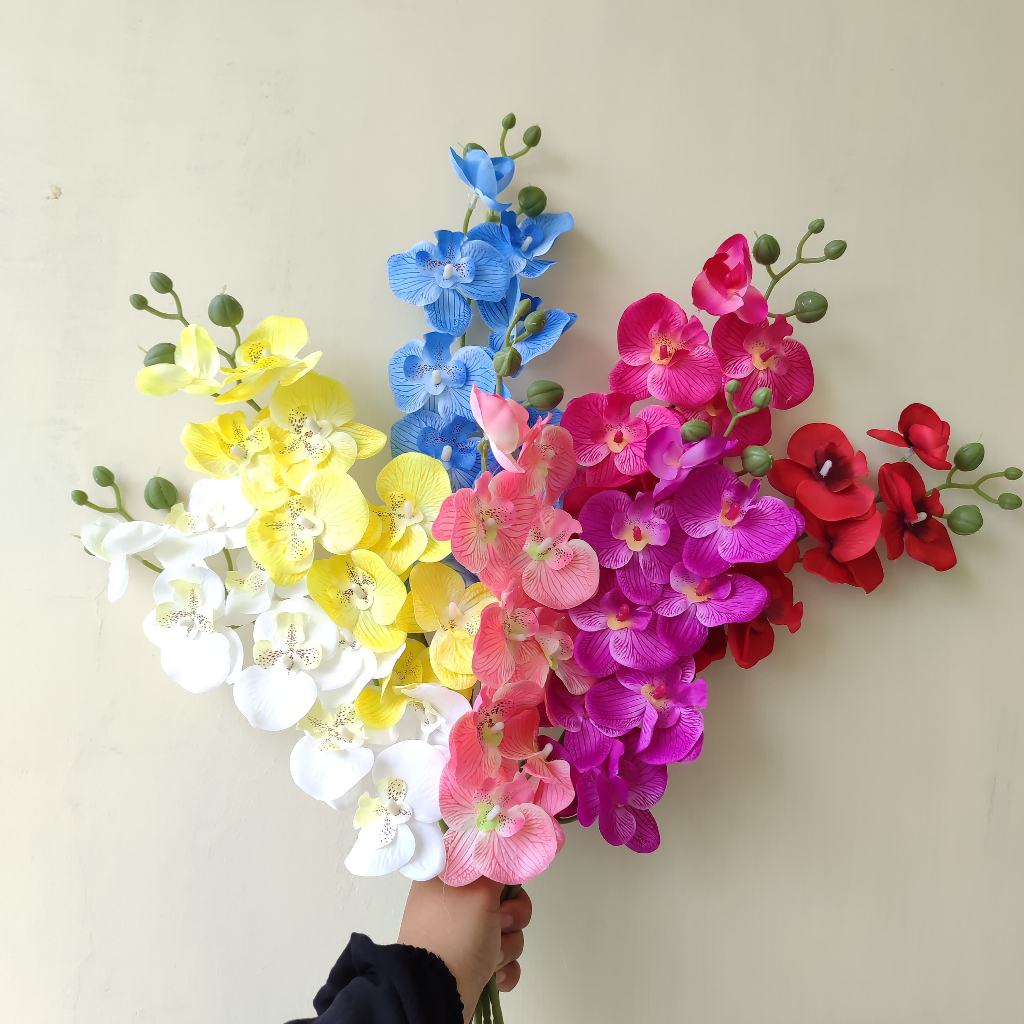 Jual 9Kuntum Bunga Anggrek Hias - Artificial Orchid Flower - Buket ...