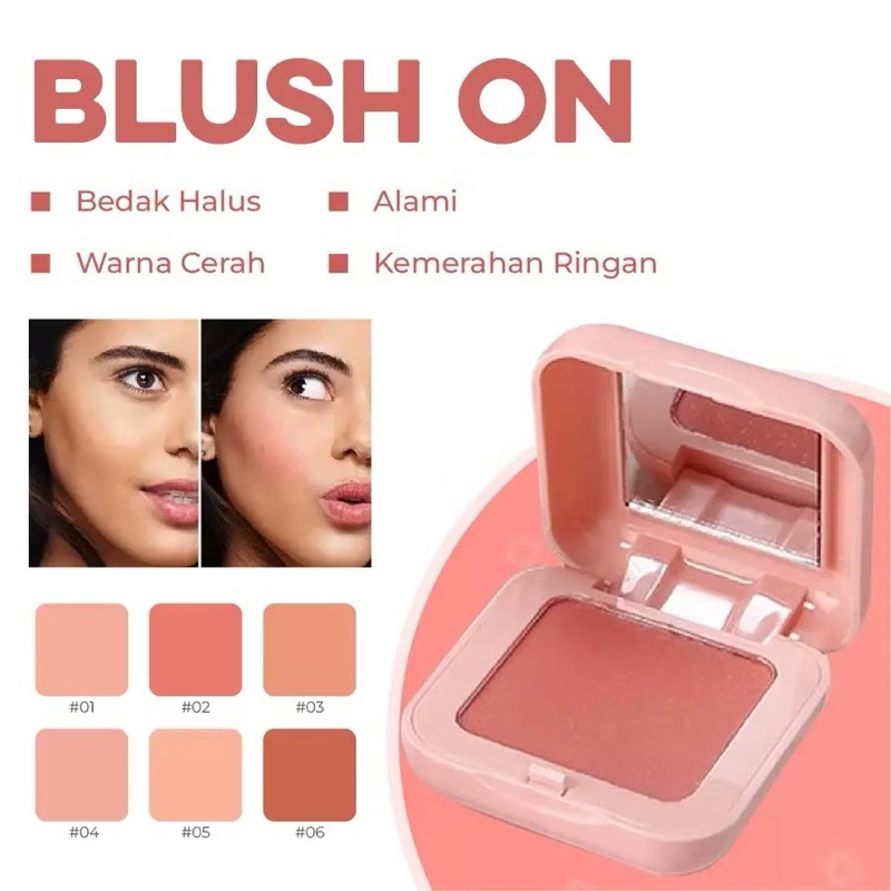Jual Candy Blush On Natural Orange Rouge 6 Color LA003 3042 | Shopee Indonesia