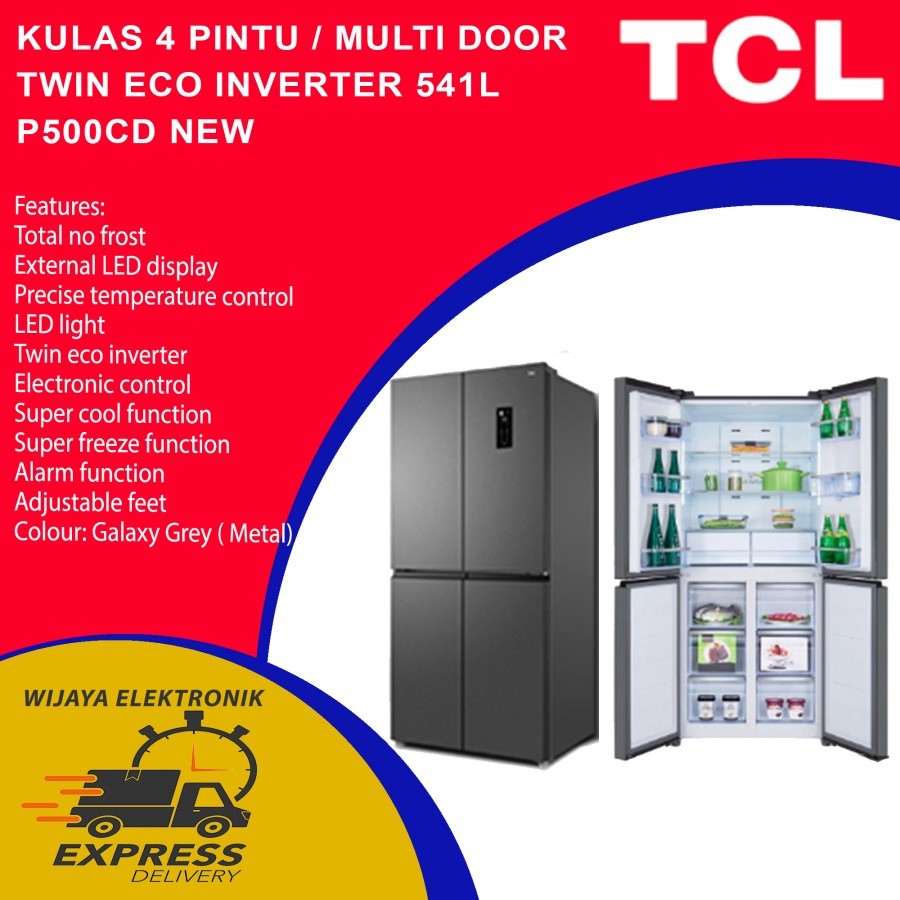 Jual Kulkas TCL 4 Pintu / Multi Door TCL P500CD Twin Eco Inverter No ...