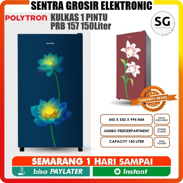 Jual KULKAS POLYTRON PRB 157 LEMARI ES 1 PINTU PRB157 - 150Liter ...