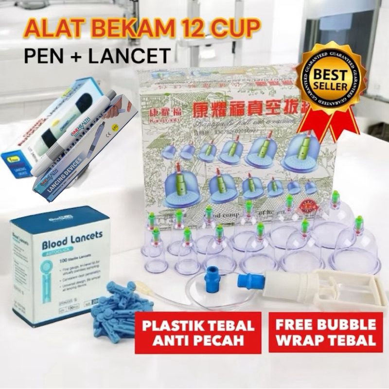 Jual Alat Bekam Set Pen Lancet/ Alat Kop Angin isi 12 Set Pen Lancet ...