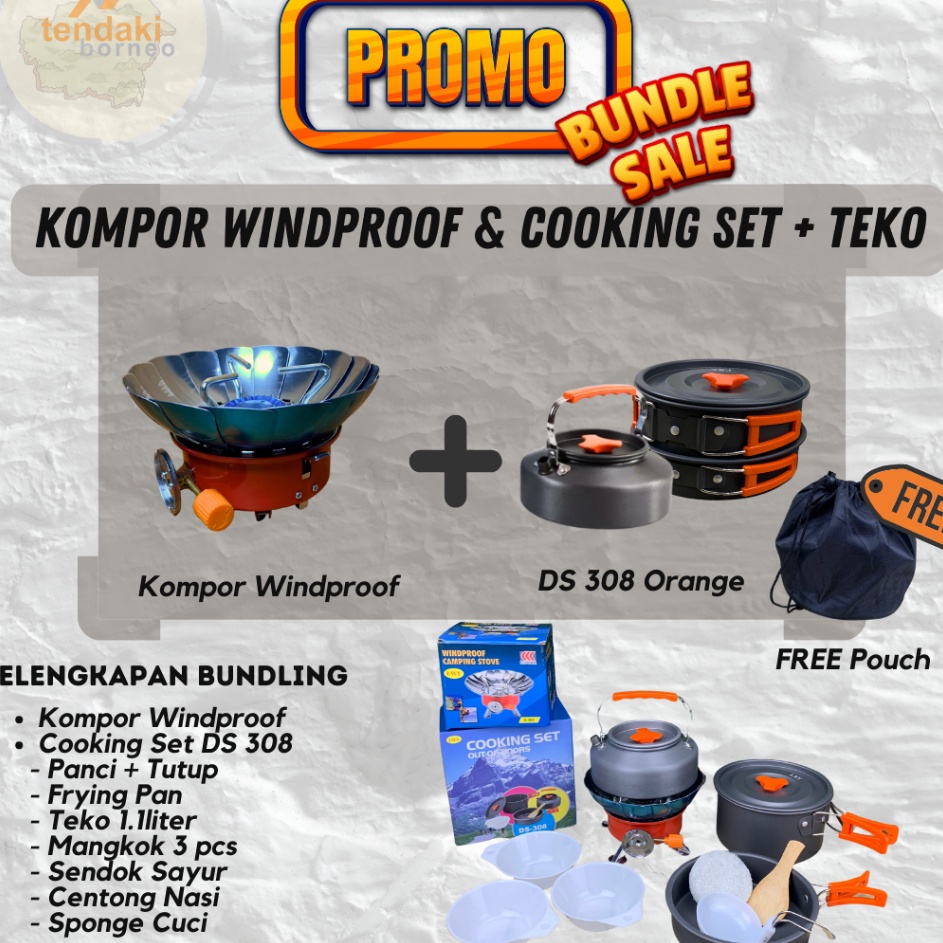 Jual Top Discount PAKET COOKING SET KOMPOR TENDAKI DS 38 DS 311 TC311 TC 2 TS 1 TS 23 ALAT MASAK ...