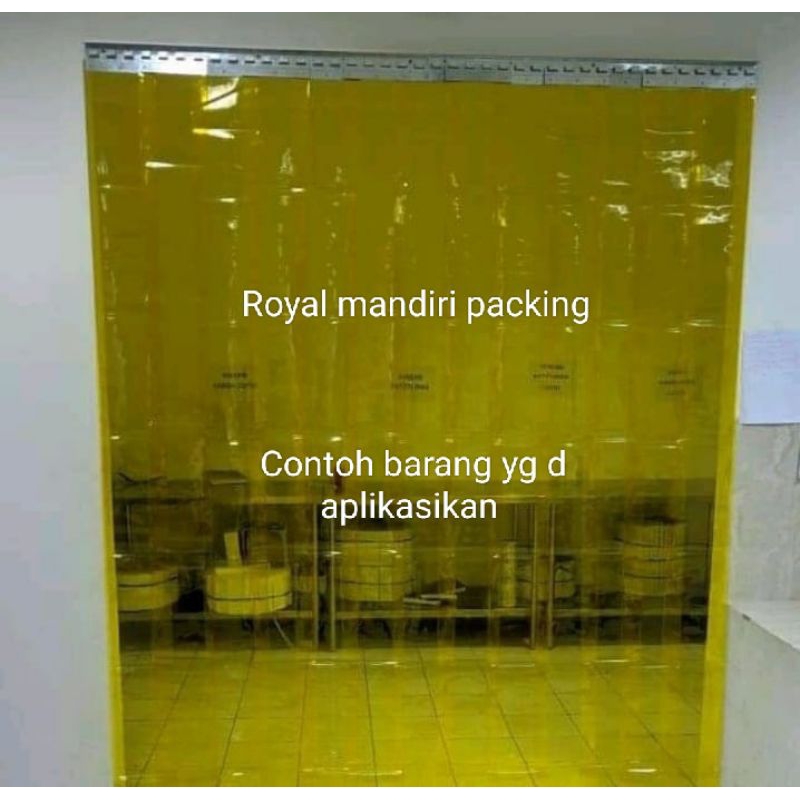 Jual Tirai pvc curtain komplit tinggal pasang UK.L.220cm x T.210cm (warna blue clear dan yellow ...