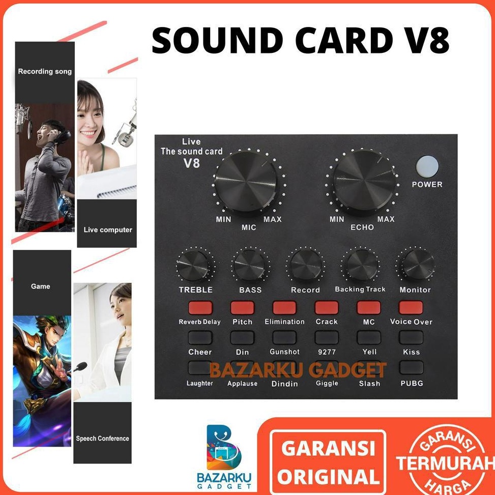 Jual Get Promo Sound Card V8 Mixer Bluetooth SoundCard V8 Mixer V8 ...
