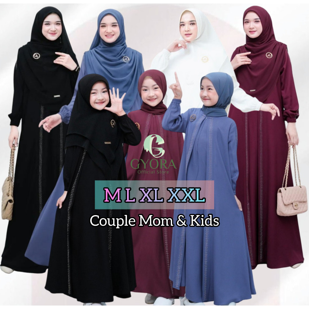 Jual GYORA GAMIS ABAYA COOPLE MOM & KIDS PREMIUM GAMIS TURKEY BASIC MEWAH CRINKLE APLIKASI ...