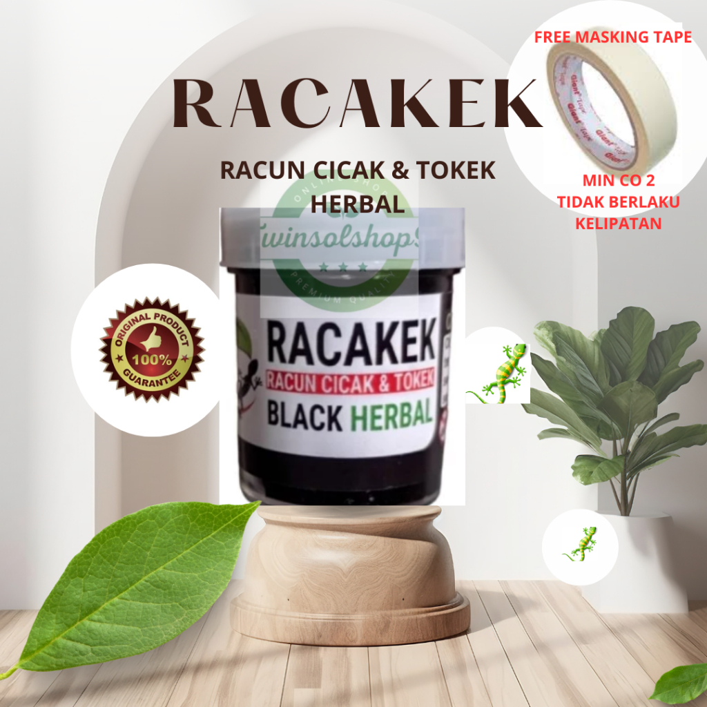 Jual New Racak racakek racun cicak dan tokek black herbal free masking ...