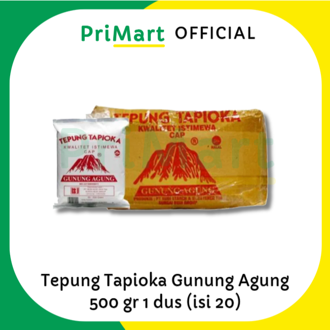 Jual Tepung Sagu Tapioka Gunung Agung 10kg (500gr x 20) dus karton ...