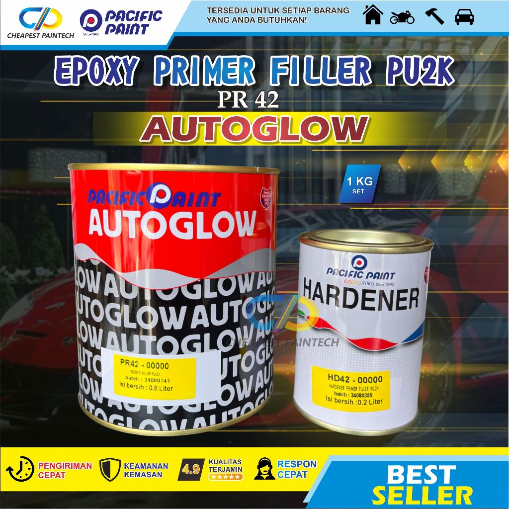 Jual AUTOGLOW EPOXY PRIMER FILLER PU2K PR42 KEMASAN 1 L Set (LUAR P ...