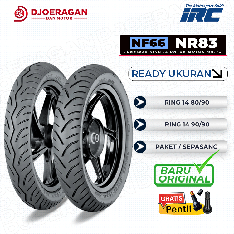 Jual SEPASANG / SATUAN BAN MOTOR MATIC IRC NF66 NR83 80/90 90/90 RING ...