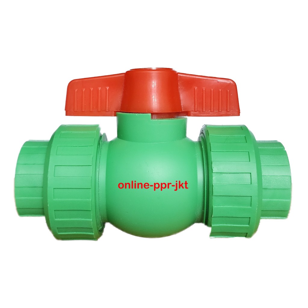 Jual Double union PPR ball valve bola terbuat dari PPR/plastik, varian ...