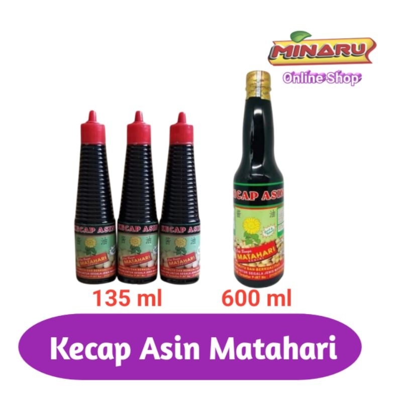 Jual Kecap Asin Matahari ( 135 ml & 600 ml ) | Shopee Indonesia