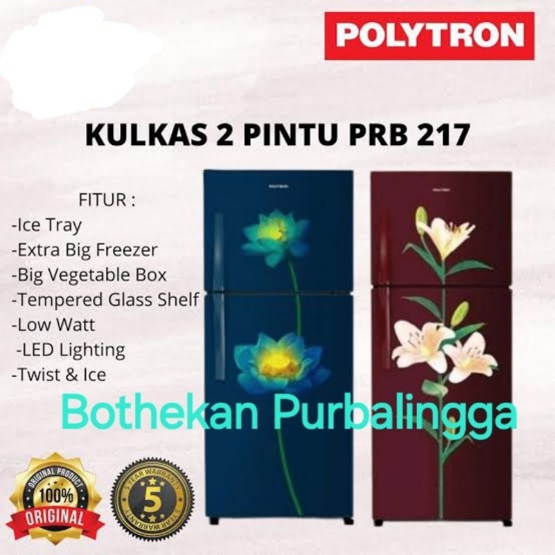 Jual Kulkas Polytron 210 liter PRB 217/9 PRM 21 (CRX, DRX, DMY) 2 pintu ...