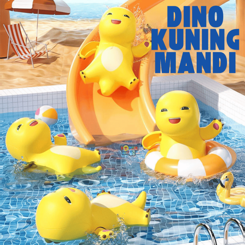 Jual MAINAN ANAK BEBEK DINO KUNING NAI LONG KARET NYIT LUCU BAWA 3 ...