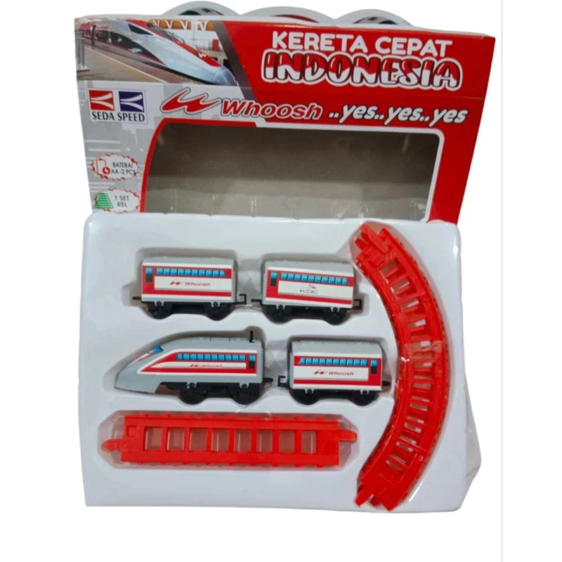 Jual Mainan Miniatur Anak Rel Kereta Api Cepat Whoosh 4 Gerbong Lokomotif Whosh Train Set ...