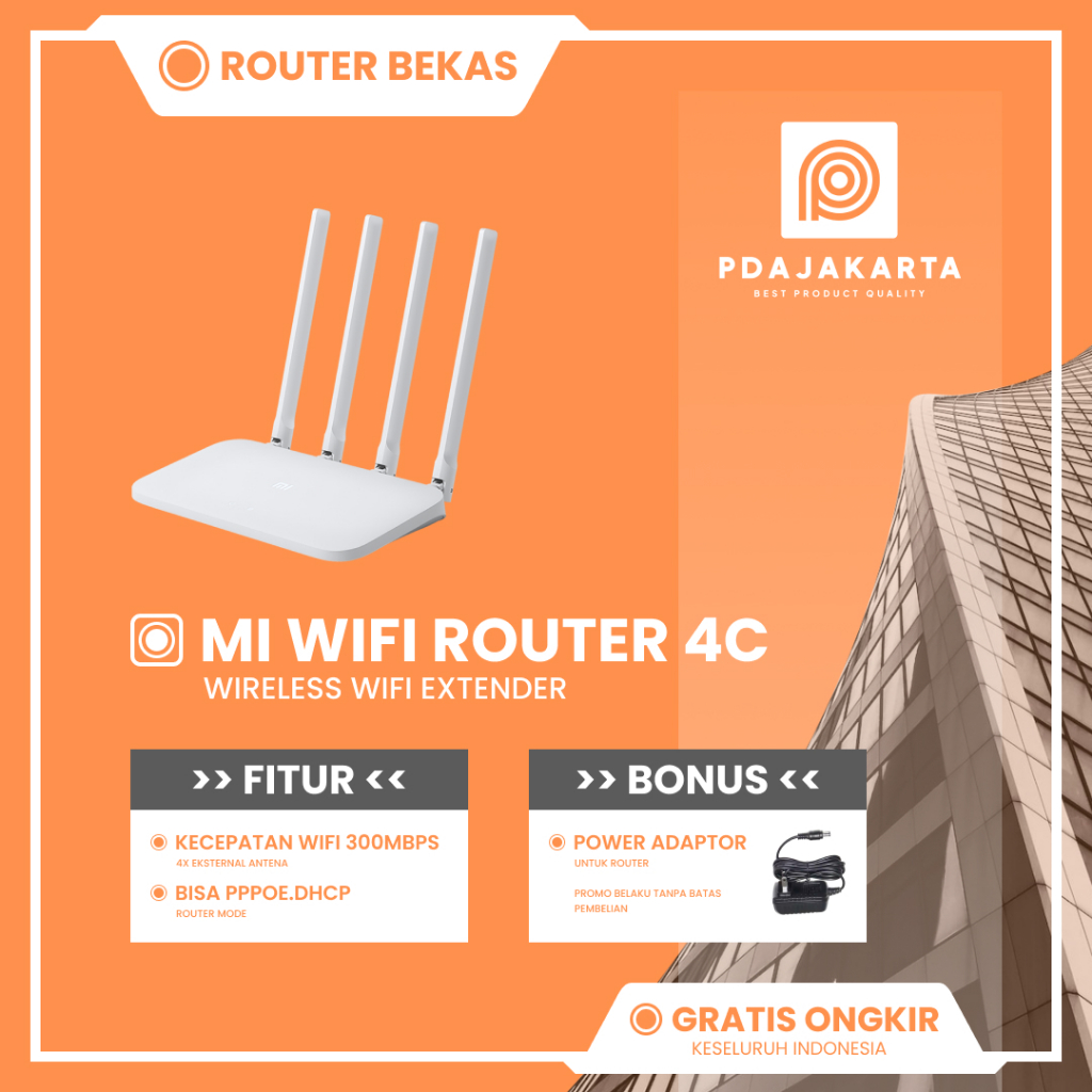 Jual Xiaomi Mi Router 4C Wireless Router Wi-Fi 300Mbps 4 Antena Bekas Original | Shopee Indonesia