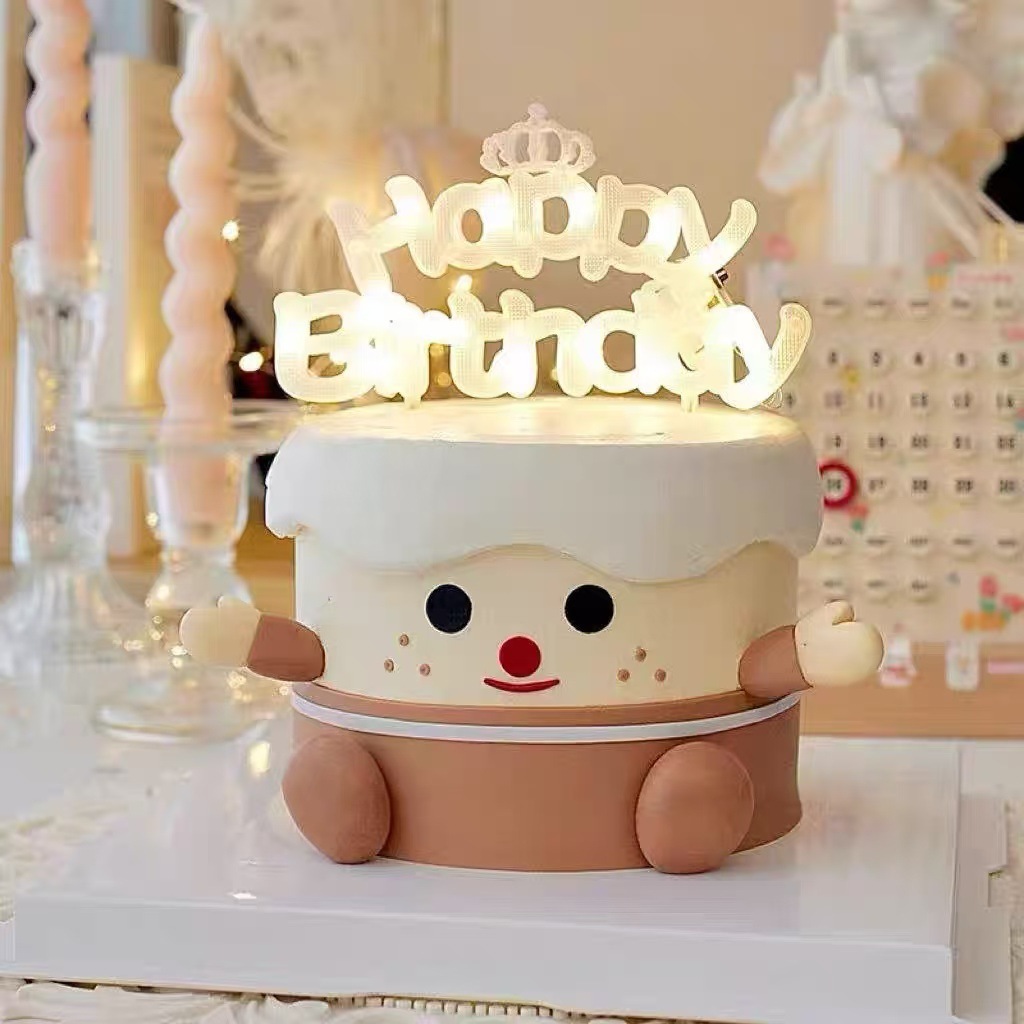 Jual Cake topper led happy birthday Tulisan atas bawah Topper happy ...