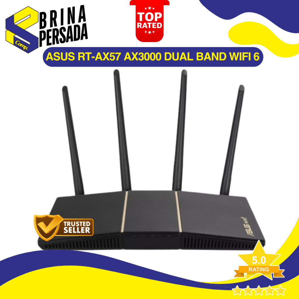 Jual ASUS RT-AX57 AX3000 Dual Band WiFi 6 Extendable Router AX57 AX 57 ...