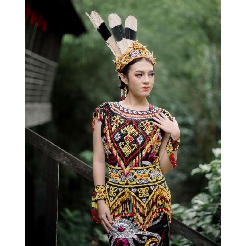 Jual amzborneo.craft - Baju Dayak Dewasa//Baju Dayak//Aksesoris//Free ...