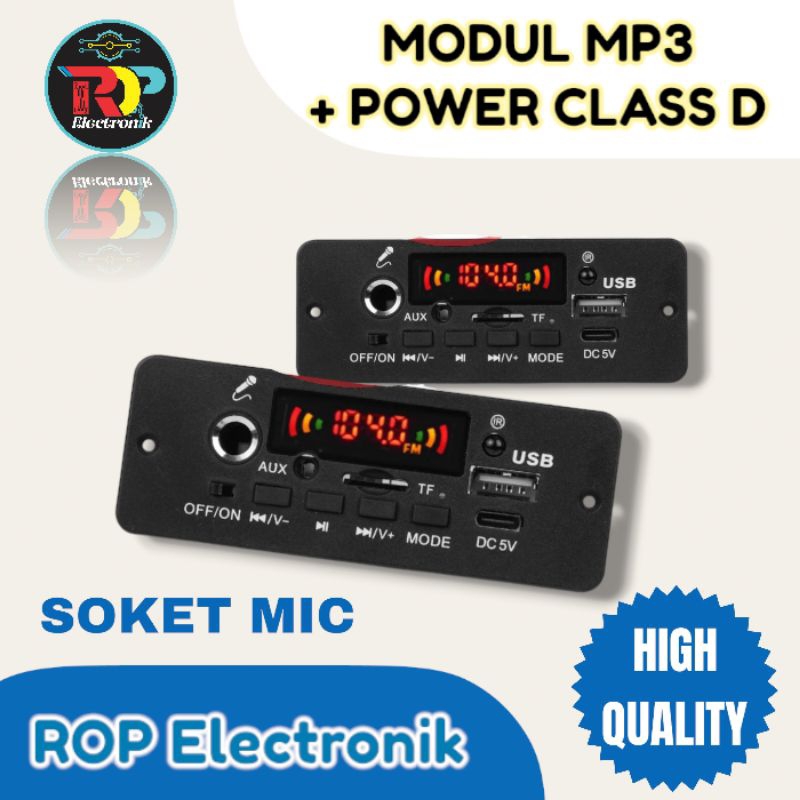 Jual Modul MP3 + Power Class D Soket Mic 80 WATT Amplifier | Shopee ...