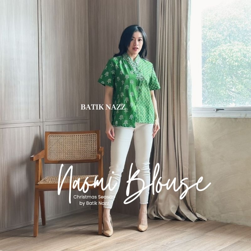 Jual BATIK NAZZ NAOMI Blouse Batik Wanita Kimono Modern | Shopee Indonesia