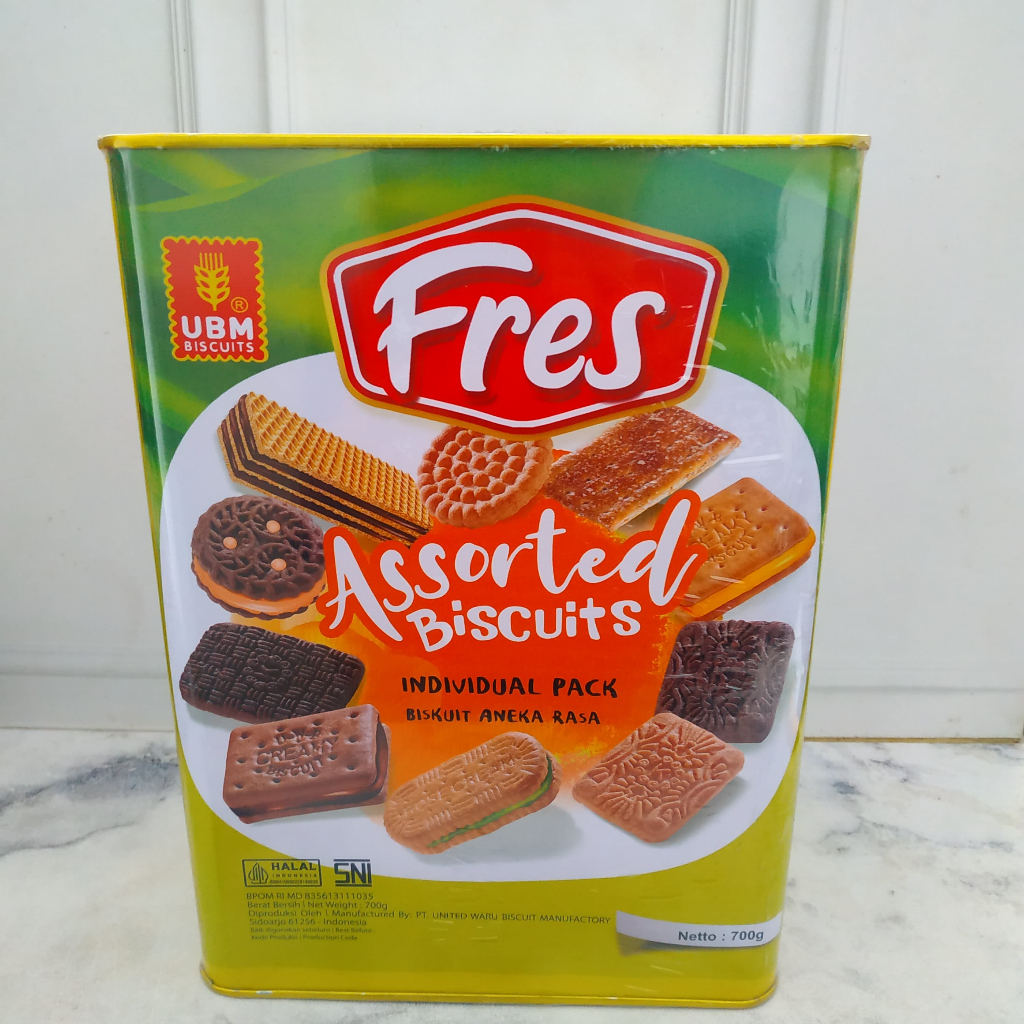 Jual FRES ASSORTED BISCUITS UBM 700 GR INDIVIDUAL PACK/ BISCUIT KALENG ...
