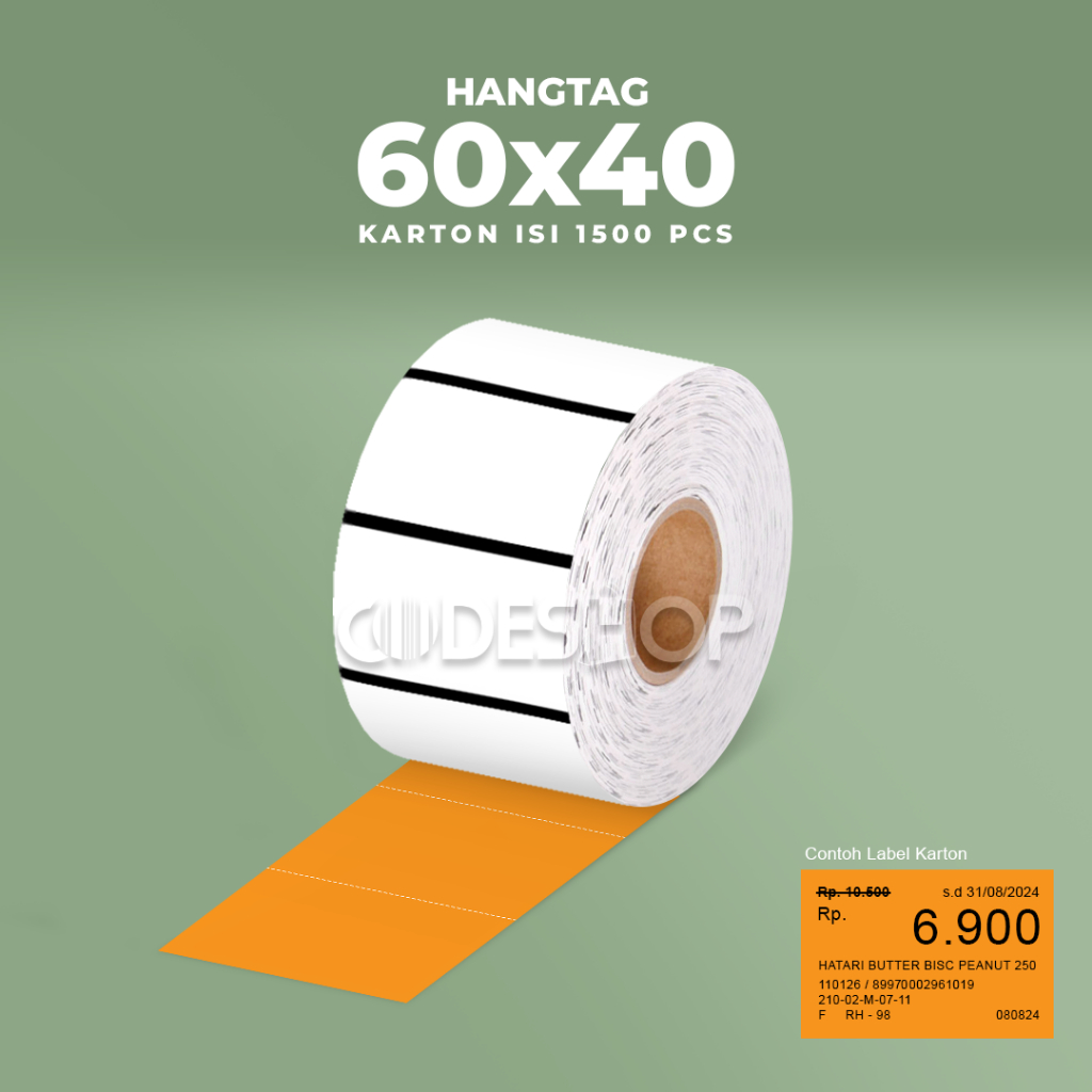 Jual Label Harga Rak Gondola 60x40mm 60 x 40 Stiker Hangtag 60x40 mm ...