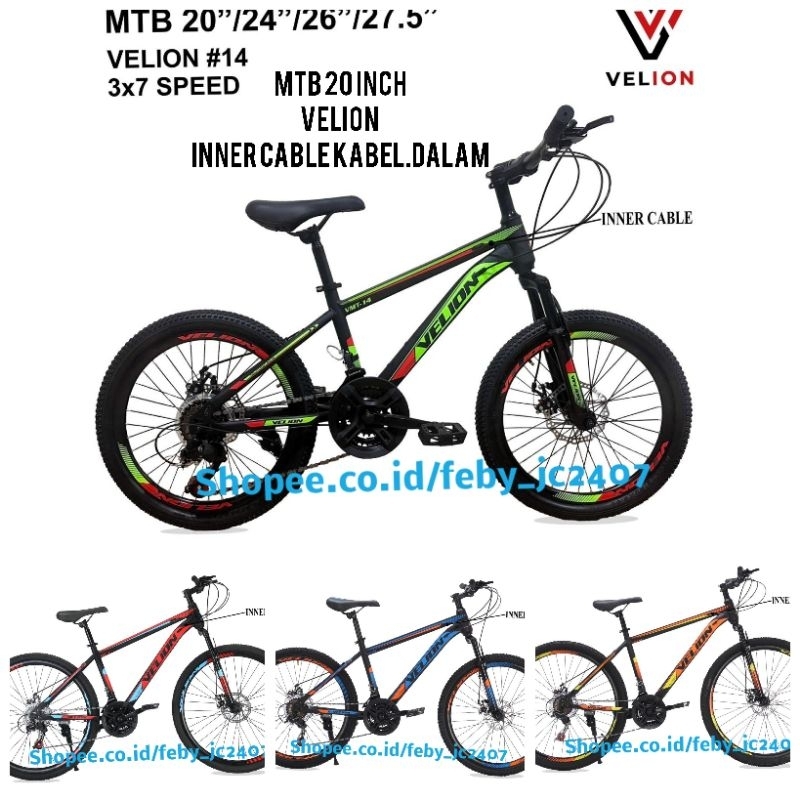 Jual Sepeda gunung mtb anak remaja velion 20 inch 7 speed | Shopee ...
