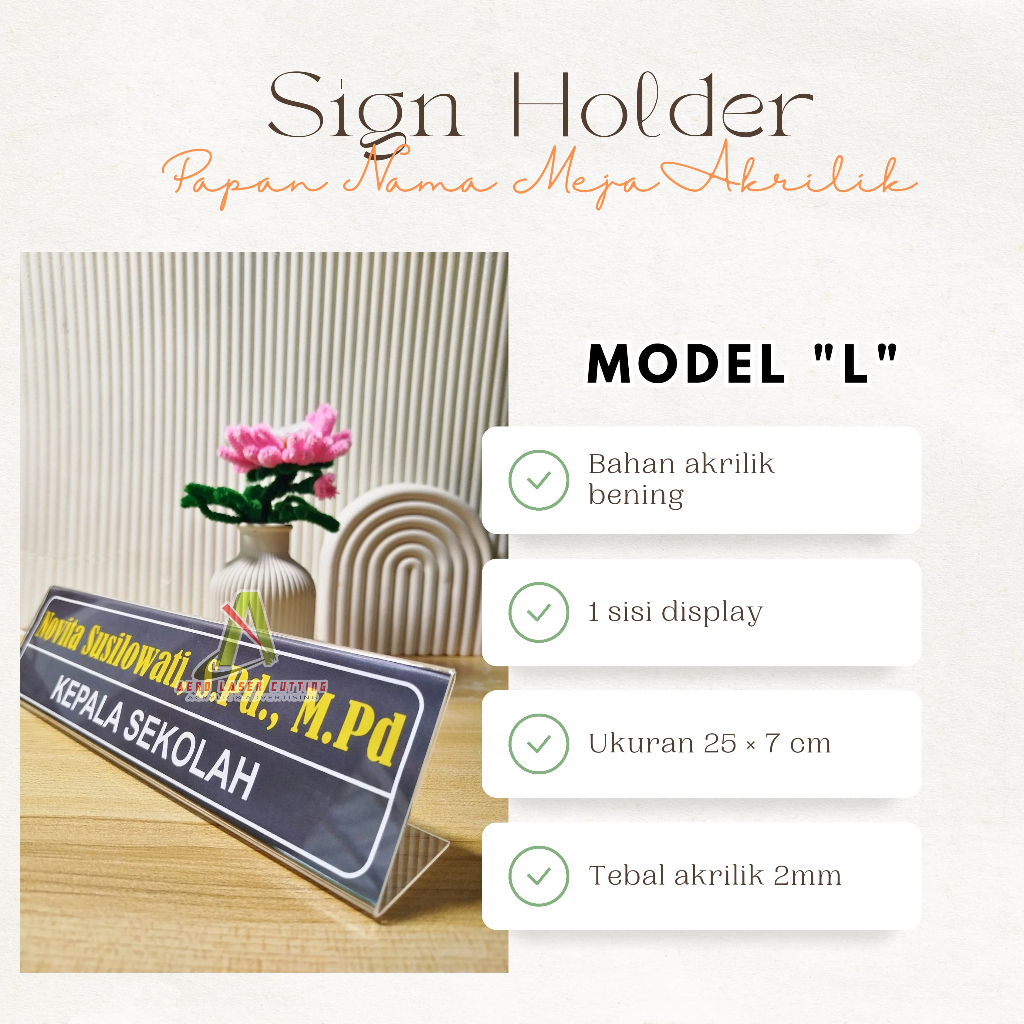 Jual PAPAN NAMA MEJA AKRILIK MODEL L/NAMA MEJA AKRILIK/PAPAN NAMA MURAH ...