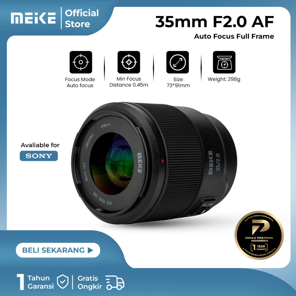 Jual Meike AF 35mm F2.0 Auto Focus Full Frame Lens (STM Motor) | Shopee ...
