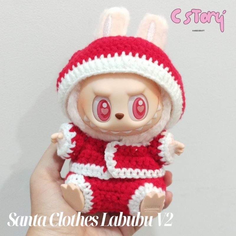 Jual Santa Clothes Labubu V2 / Baju Santa Labubu V2 / Labubu Crochet ...