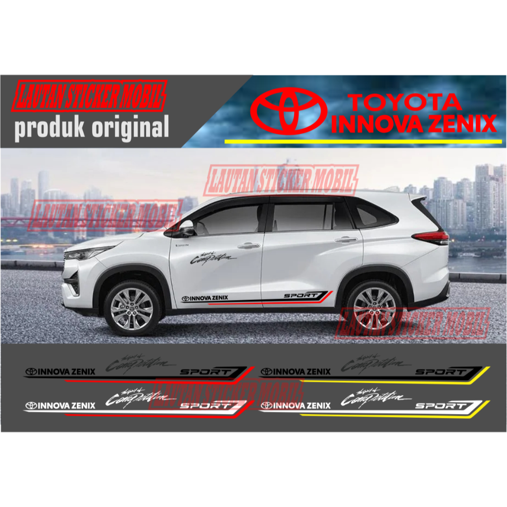 Jual cutting sticker mobil toyota innova zenix stiker body samping ...