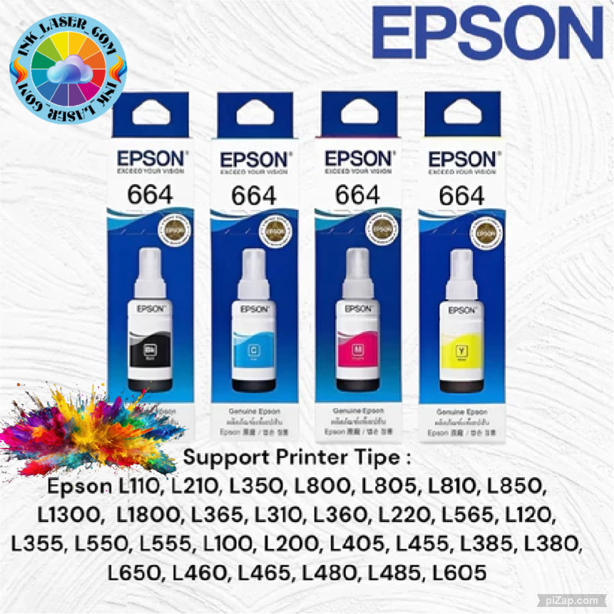 Jual TINTA EPSON 1 SET EPSON 664 ORIGINAL FOR PRINTER T664 L100/L110/L120 L200/L210/L220 L300 ...