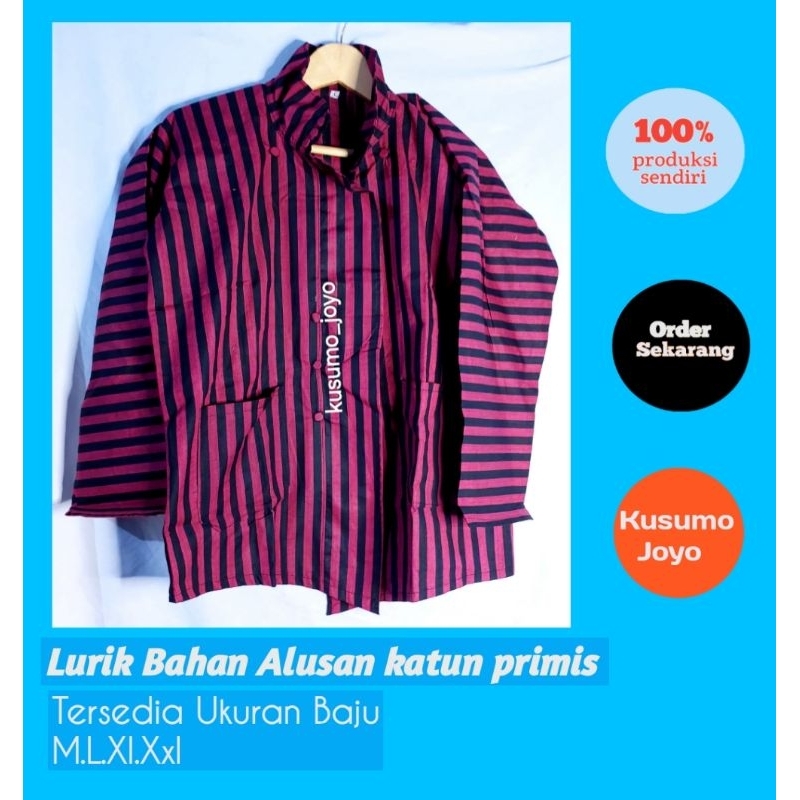 Jual Baju Adat Jawa Surjan lurik Katun Primis | Shopee Indonesia