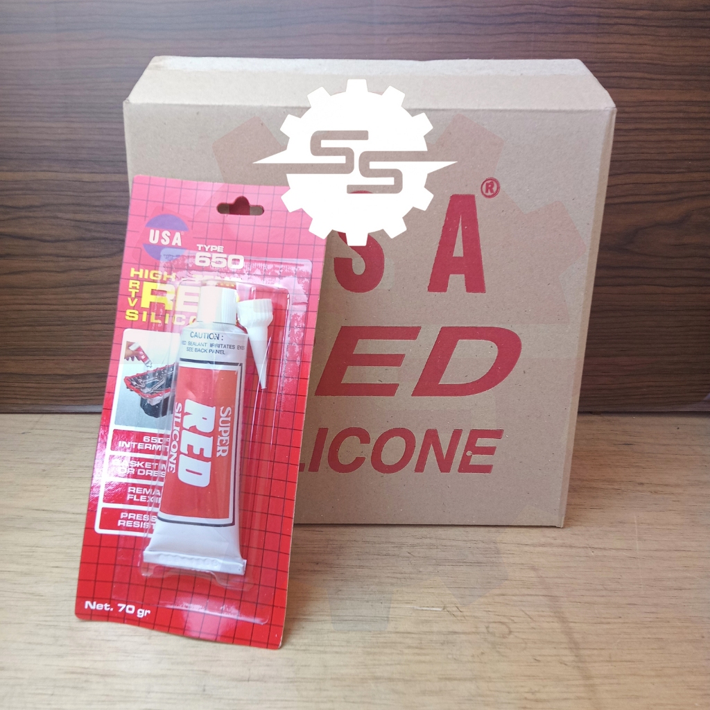 Jual Red Silicone High Temp Tahan Panas 70gram / Lem Gasket RTV USA 70 ...