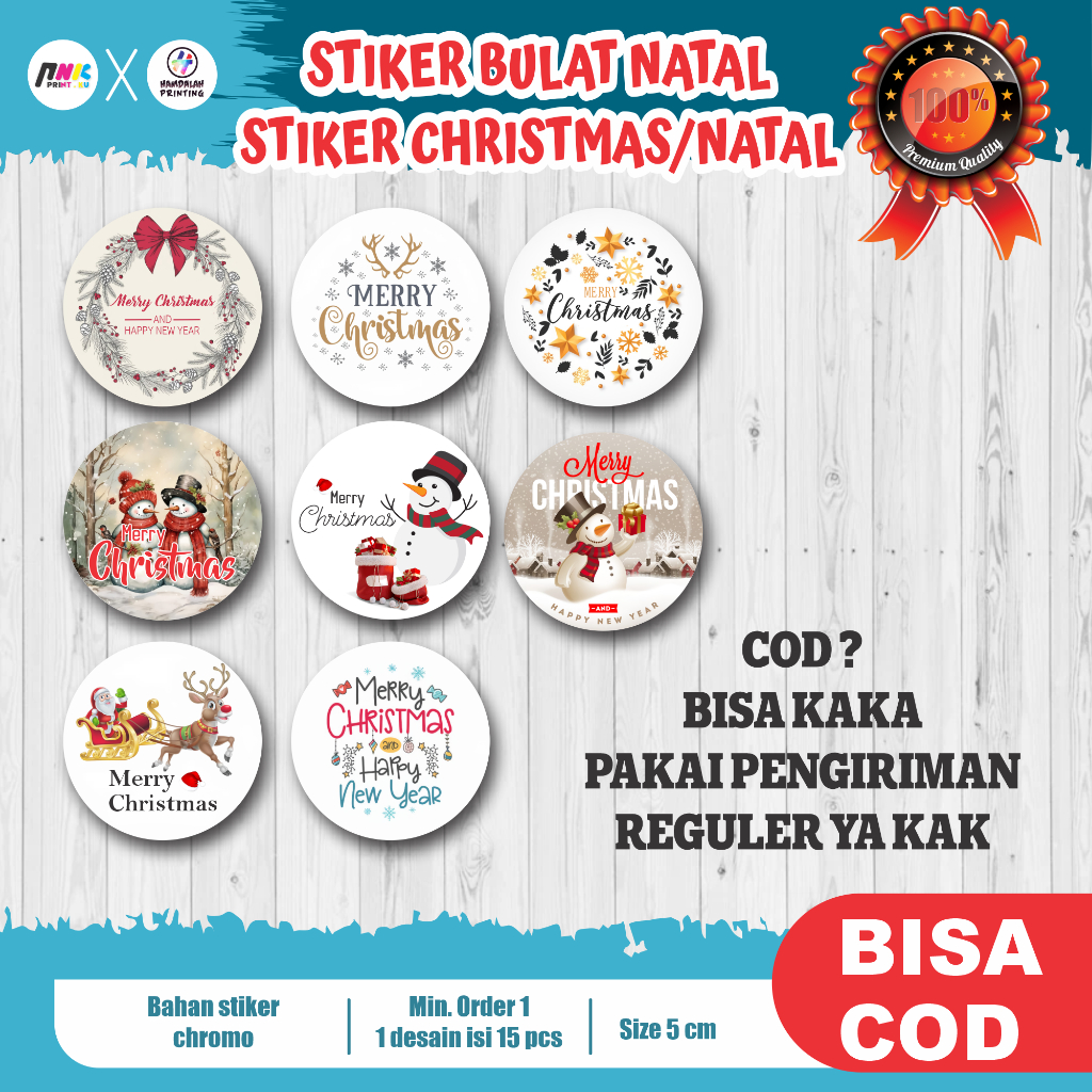 Jual (15 pcs) Sticker Natal Christmas Stiker Cookies Kue Xmas / Stiker ...